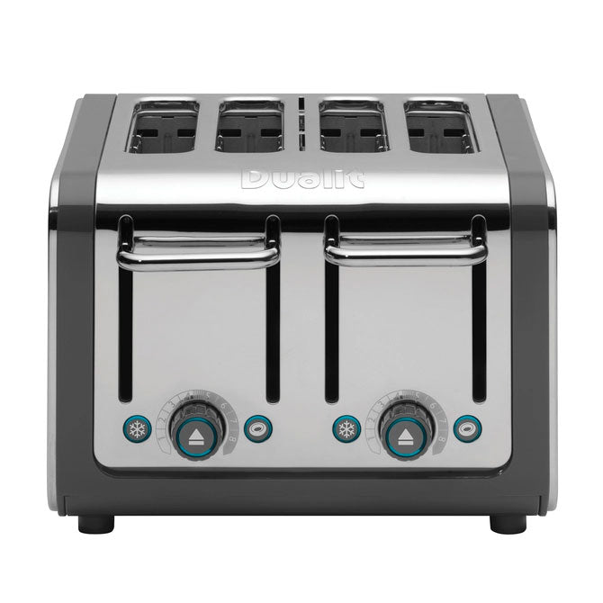 Dualit Architect 4 Slice Toaster in Grey & Polished Steel - liGo.co.uk