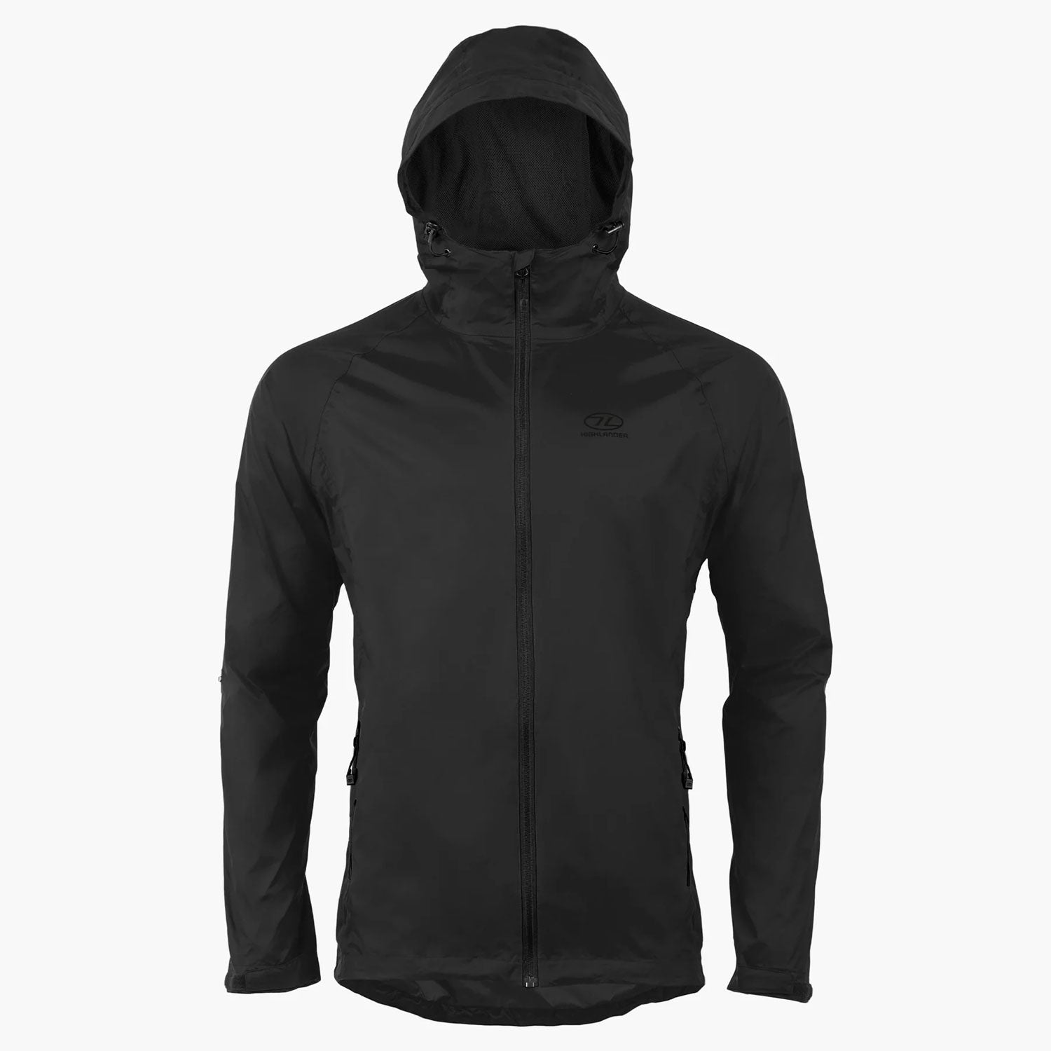 Highlander Men's Stow & Go Pack Away Waterproof Jacket | Black – liGo.co.uk