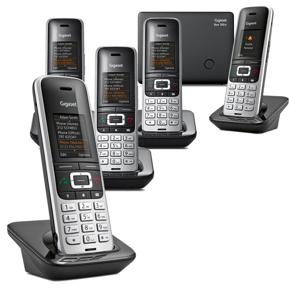Gigaset Premium 100A Cordless Phone, Five Handset – liGo.co.uk