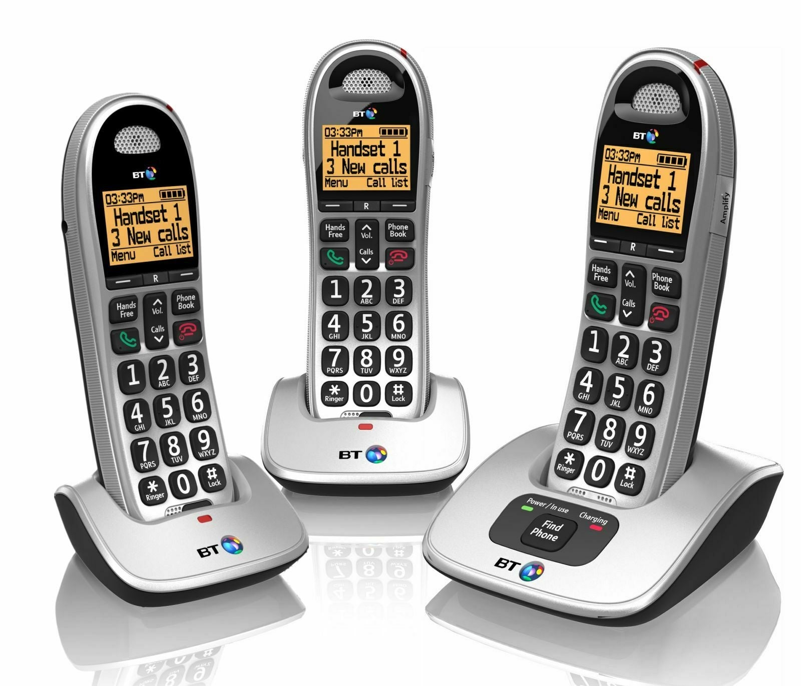 BT 4000 Trio Cordless Phone with Large Buttons – liGo.co.uk