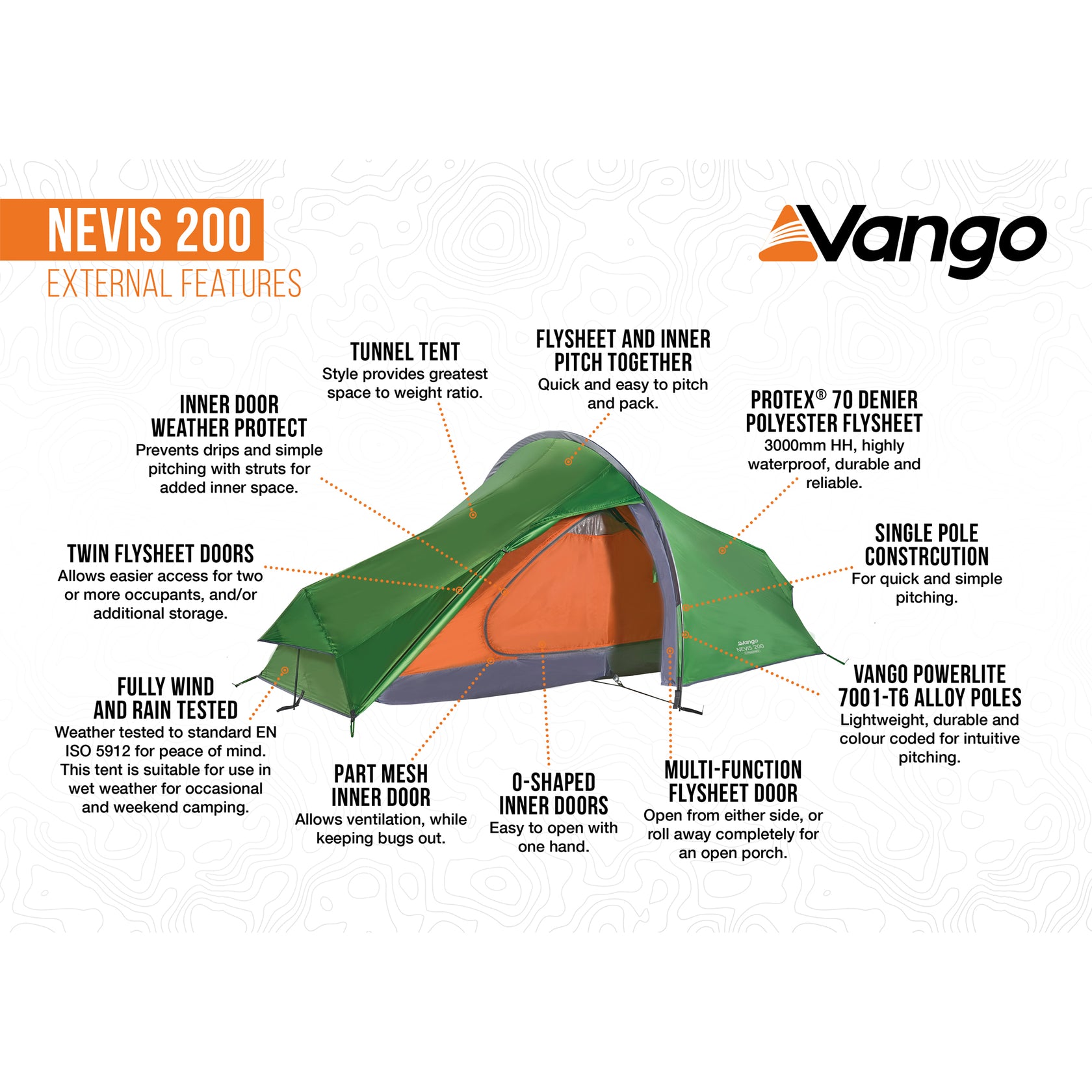 Vango Nevis 200 2-Person Tent - liGo.co.uk