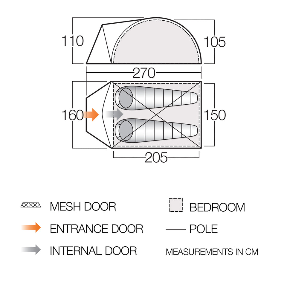 Vango Alpha 250 CLR 2-Person Tent - liGo.co.uk