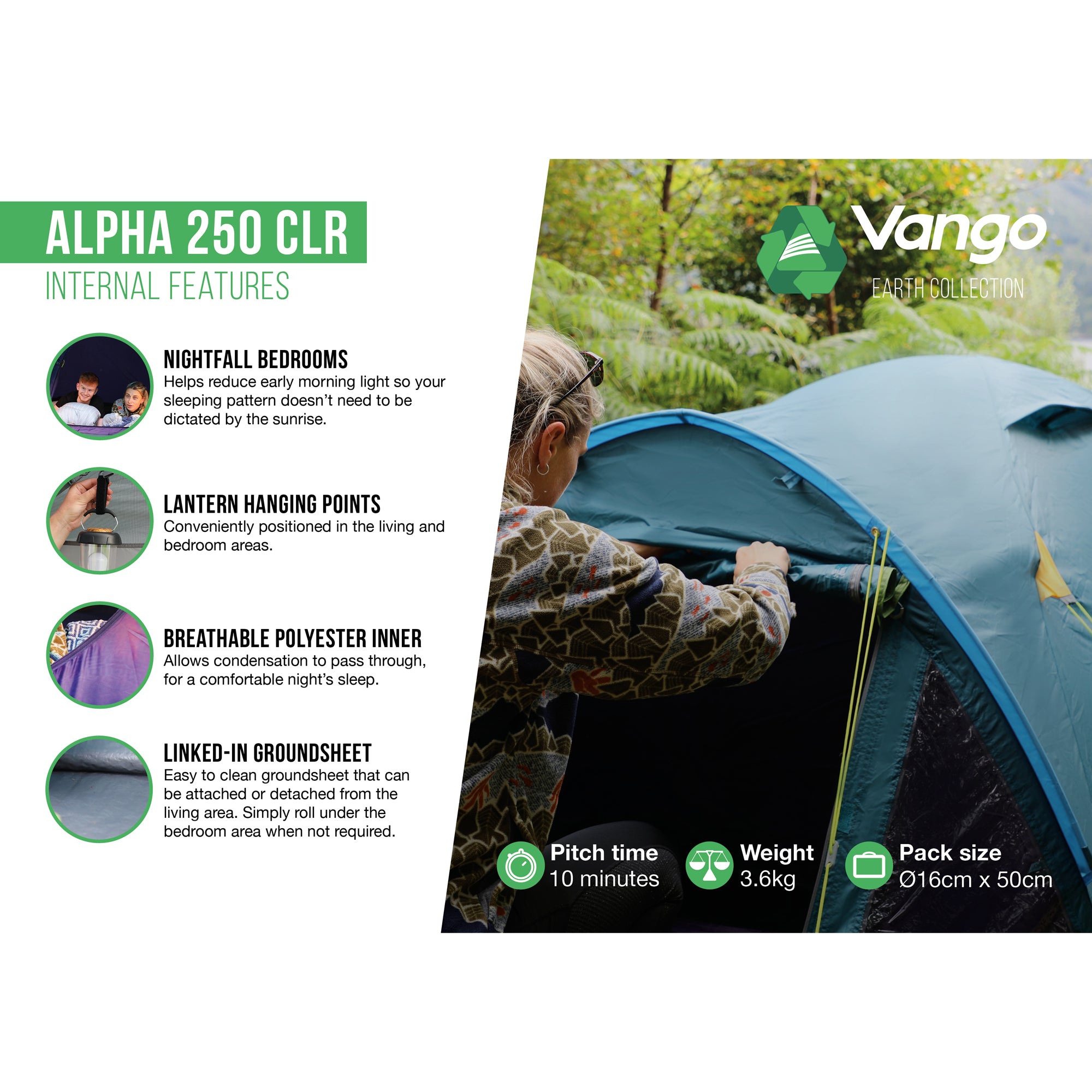 Vango Alpha 250 CLR 2-Person Tent - liGo.co.uk